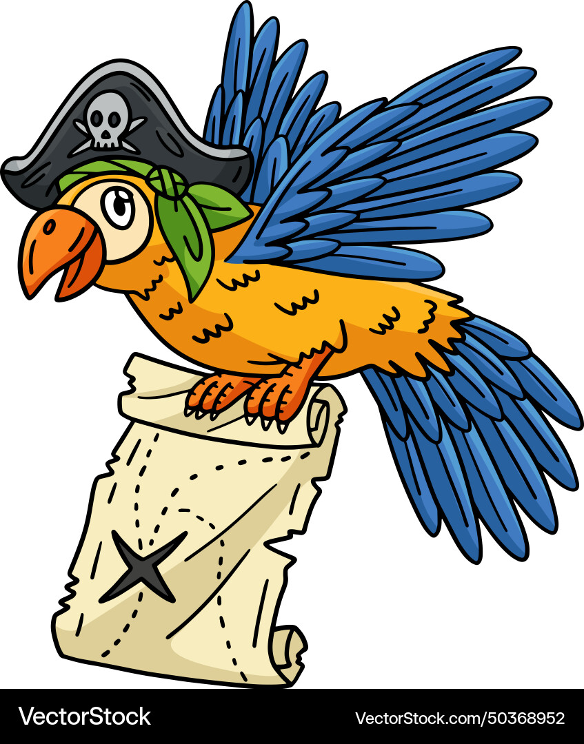 Pirate Parrot Clip Art Pirate Parrot Icon Colorful Funny Cartoon Stock