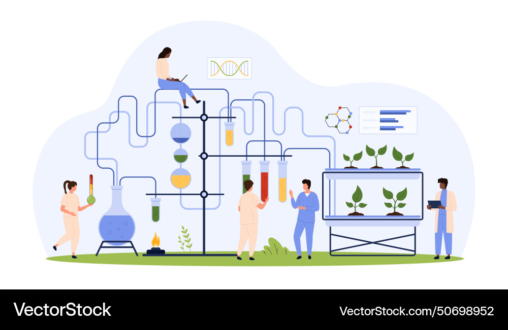 Research in biology laboratory experiment Vector Image