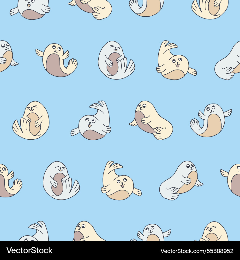 Seal pattern seamless for wallpaper background Vector Image
