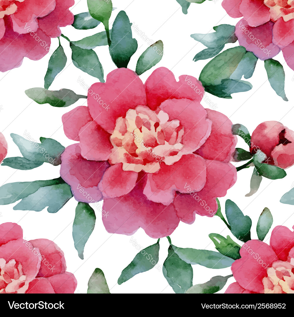 Seamless peonies Royalty Free Vector Image - VectorStock