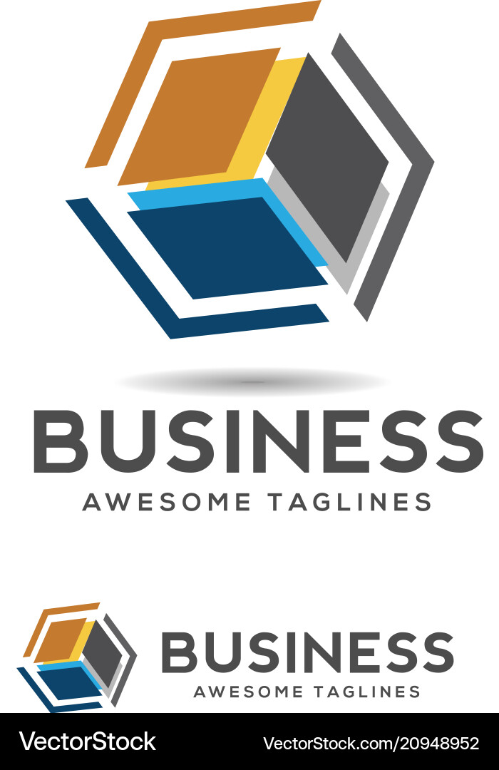 Stylize 3d cube colorful logo Royalty Free Vector Image