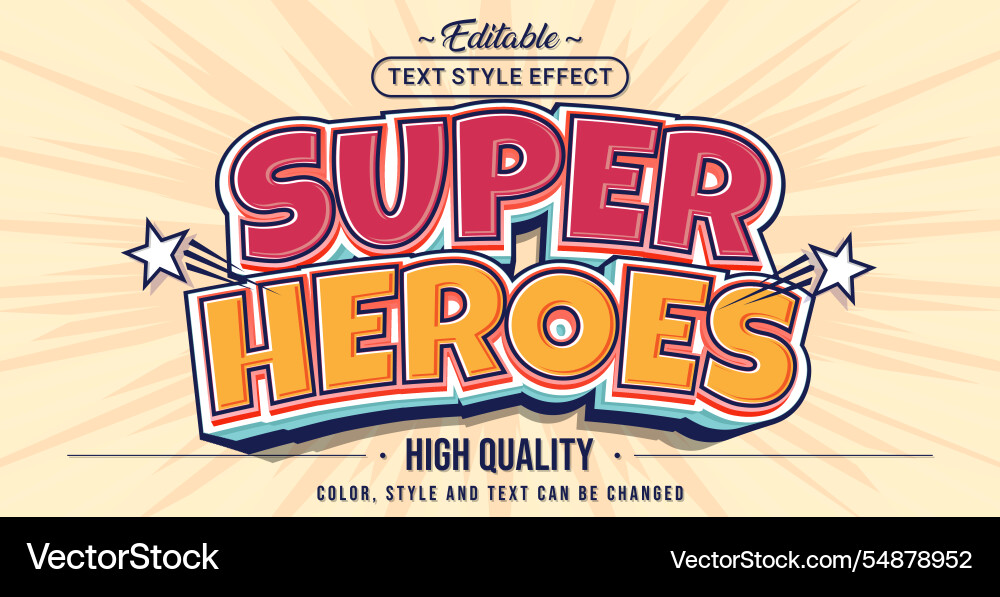 Superhero Text Effect - Bold & Dynamic Vector Image