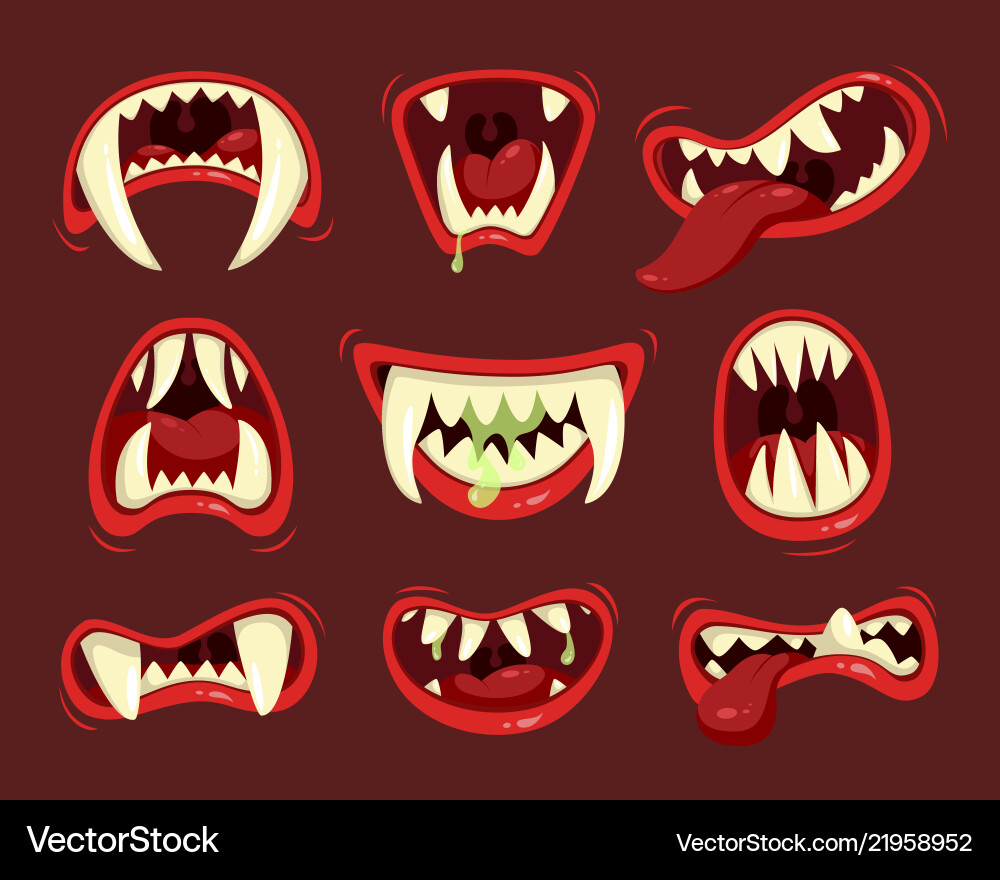 Terrifying Monster Mouth Royalty Free Vector Image