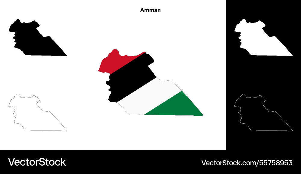 Amman outline map Royalty Free Vector Image - VectorStock