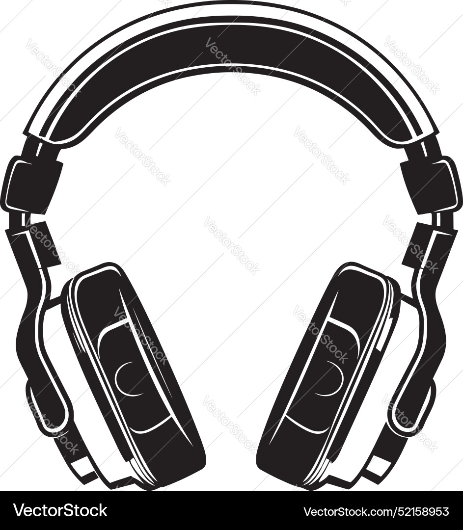 Audio aesthetic headphone icon in melody mark Vector Image