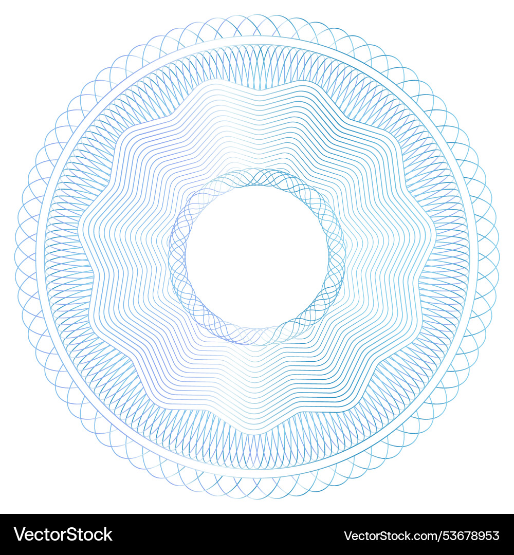 Blue traditional guilloche certificate watermark Vector Image