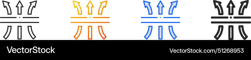 Breathable iconthin linear gradient blue stroke Vector Image