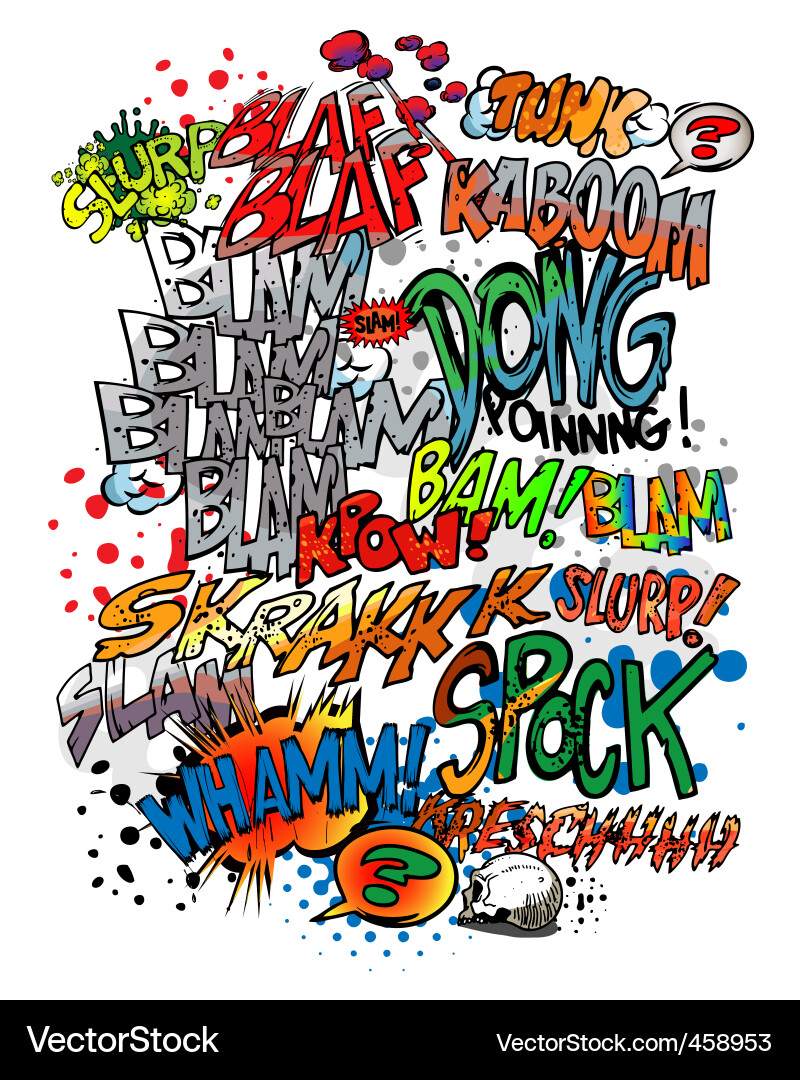 Comic book words Royalty Free Vector Image - VectorStock