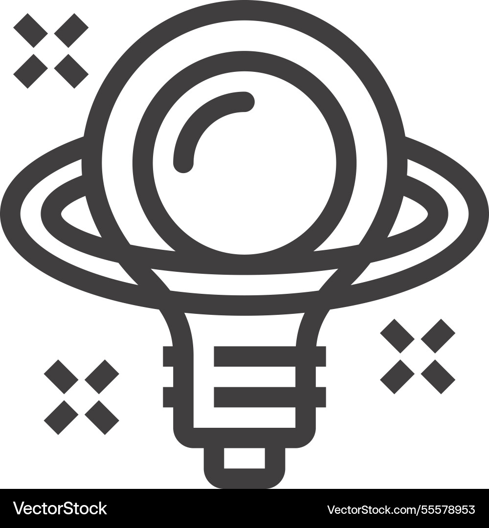 Discovery flat line web icon concept Royalty Free Vector