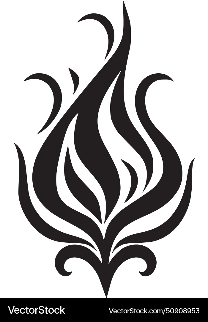 Fire - black and white Royalty Free Vector Image
