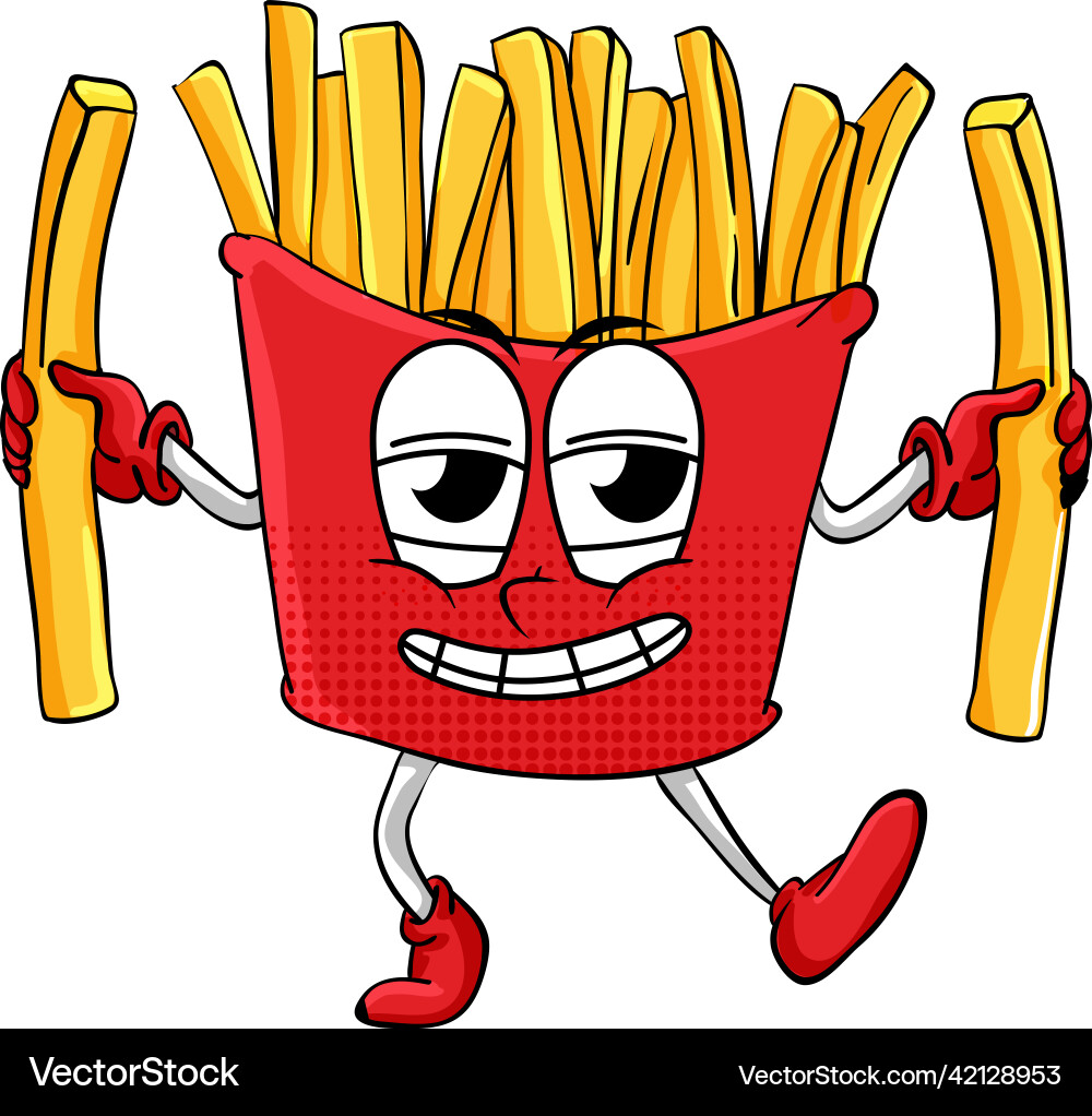 Frenchfries with happy face Royalty Free Vector Image
