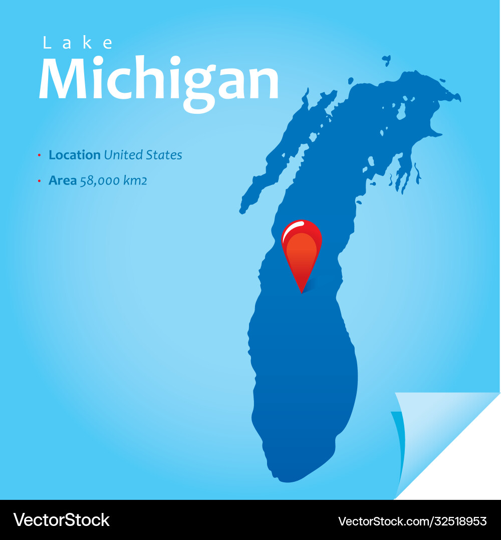 Lake michigan Royalty Free Vector Image - VectorStock