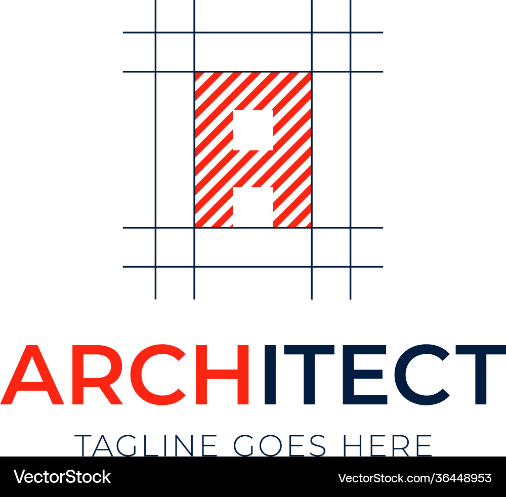 Letter architecture style logo design plan Vector Image