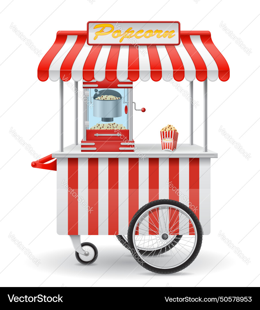 Popcorn making machine sweet snack Royalty Free Vector Image