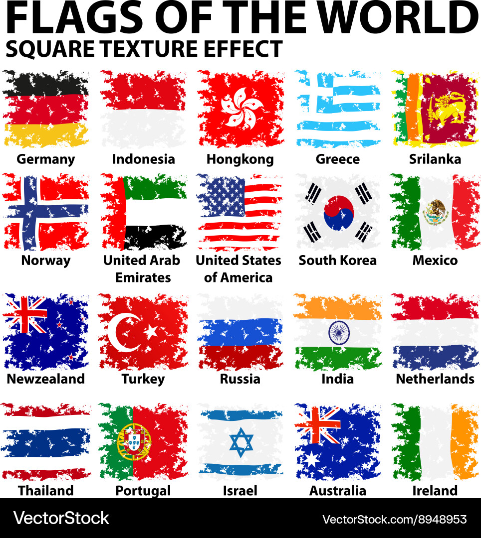 Poster design with flags of the world Royalty Free Vector
