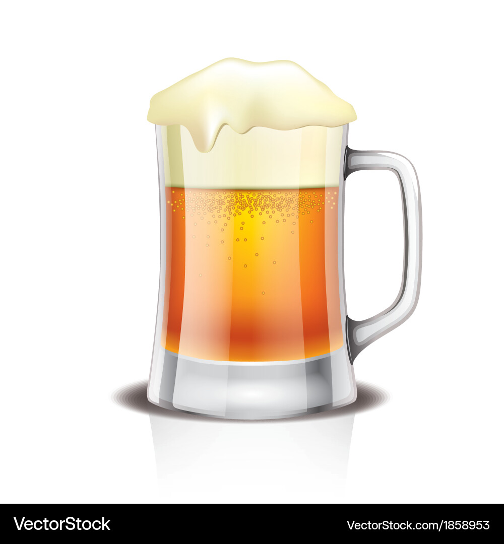 Realistic Beer Mug Royalty Free Vector Image - VectorStock