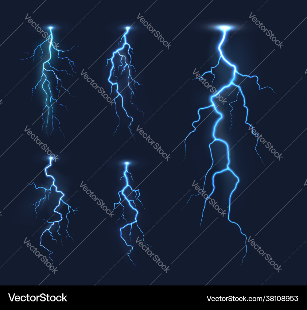 Thunderbolt storm lightning strike or discharge Vector Image