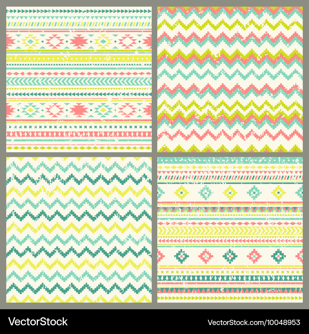 Tribal hand drawn background ethnic pattern set Vector Image