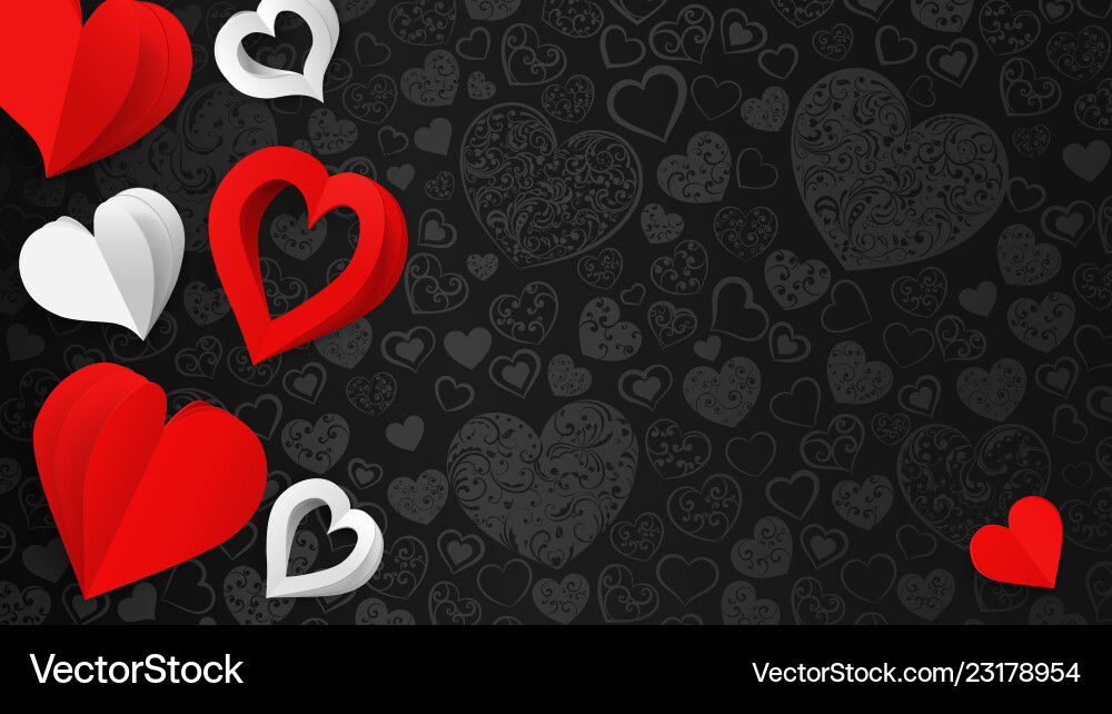 Background with paper hearts Royalty Free Vector Image