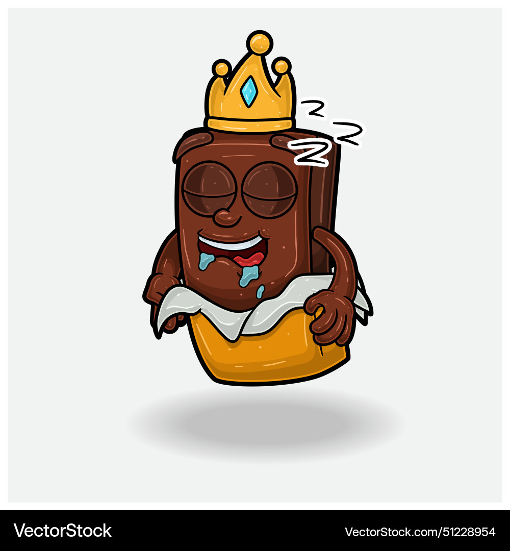 Chocolate with sleep expression Royalty Free Vector Image