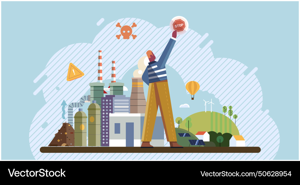 Climate change save the planet embracing Vector Image