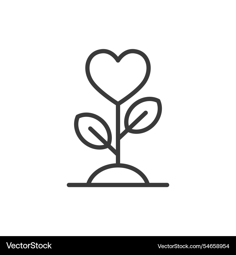 Cultivating love icon in line design Royalty Free Vector