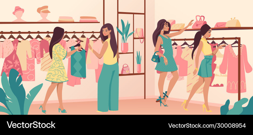 Fashion Retail Store Scene Royalty Free Vector Image