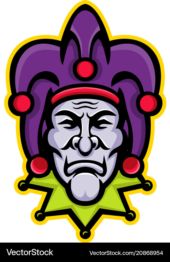 Jester head mascot Royalty Free Vector Image - VectorStock