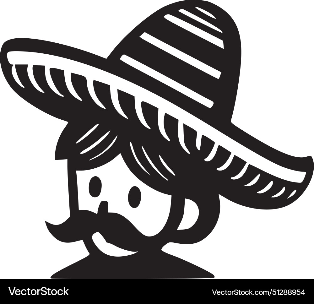 Mexican - minimalist and flat logo Royalty Free Vector Image