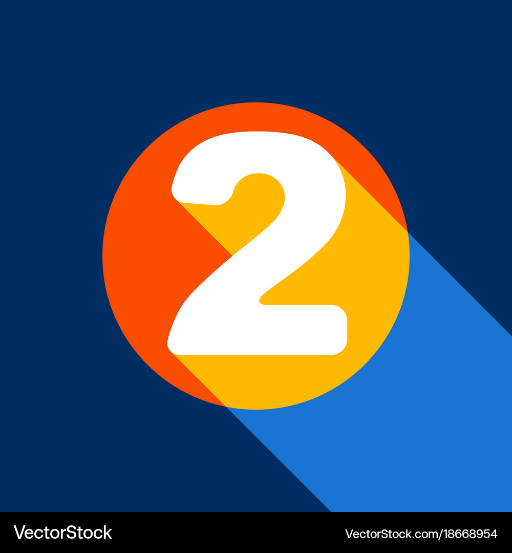Number Two Sign Icon Royalty Free Vector Image