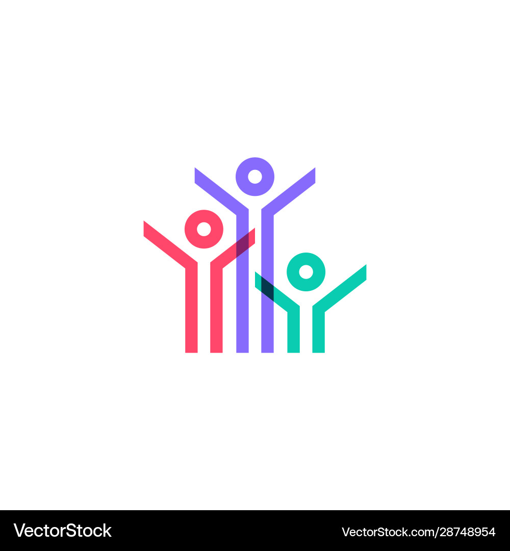 People family together human unity logo icon Vector Image