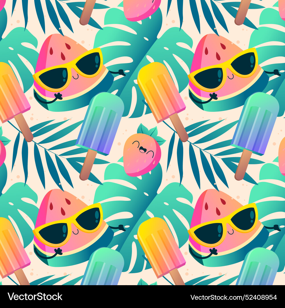 Realistic summer pattern design Royalty Free Vector Image
