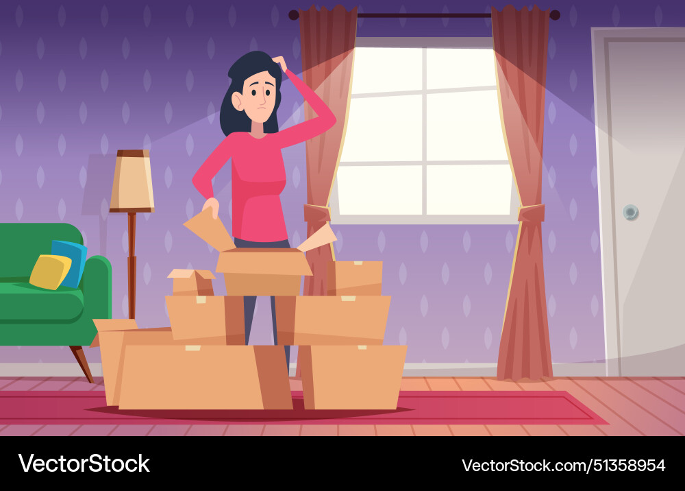Searching in room person exploring self Royalty Free Vector