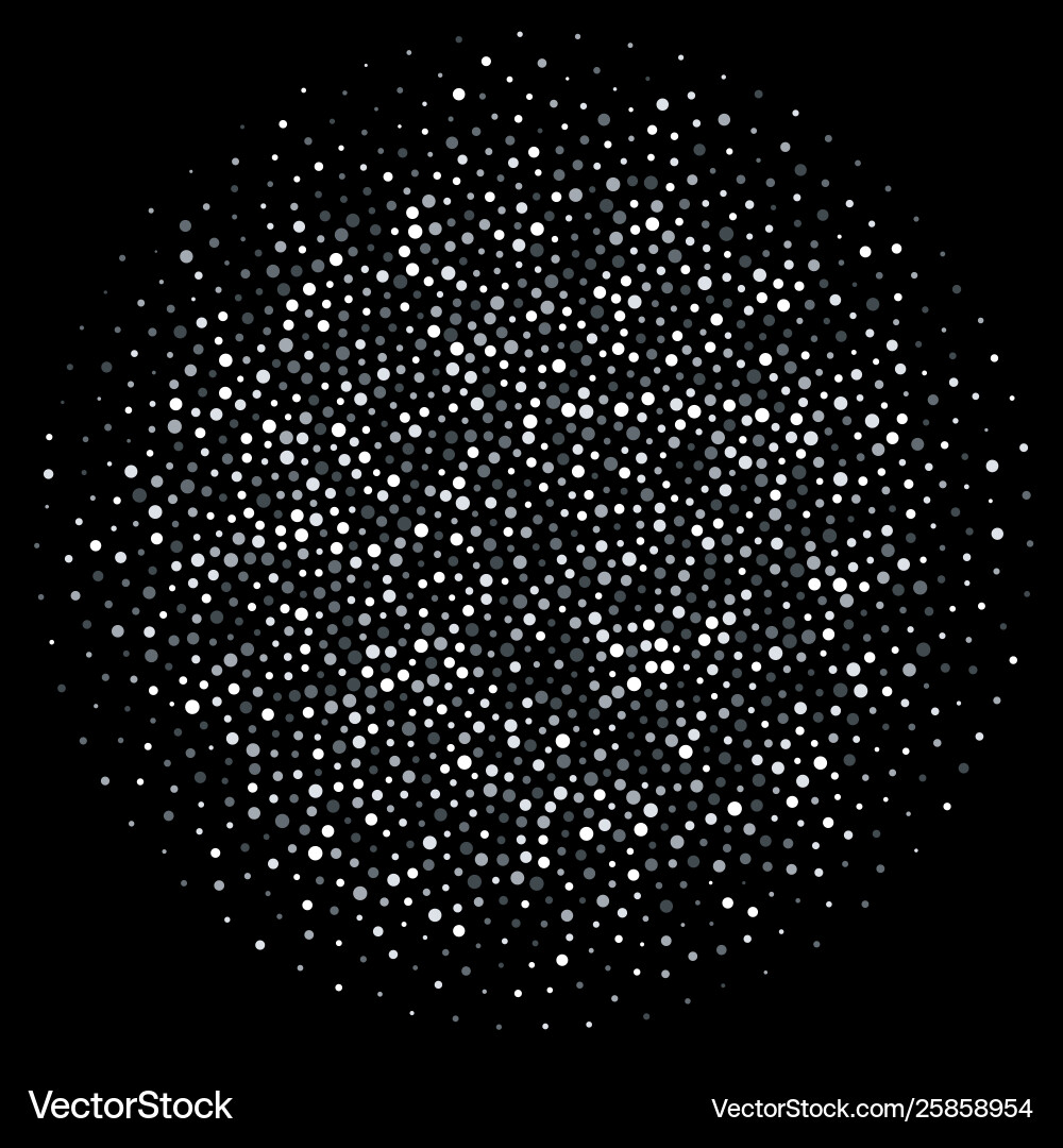 Silver dots or glitter confetti circle background Vector Image