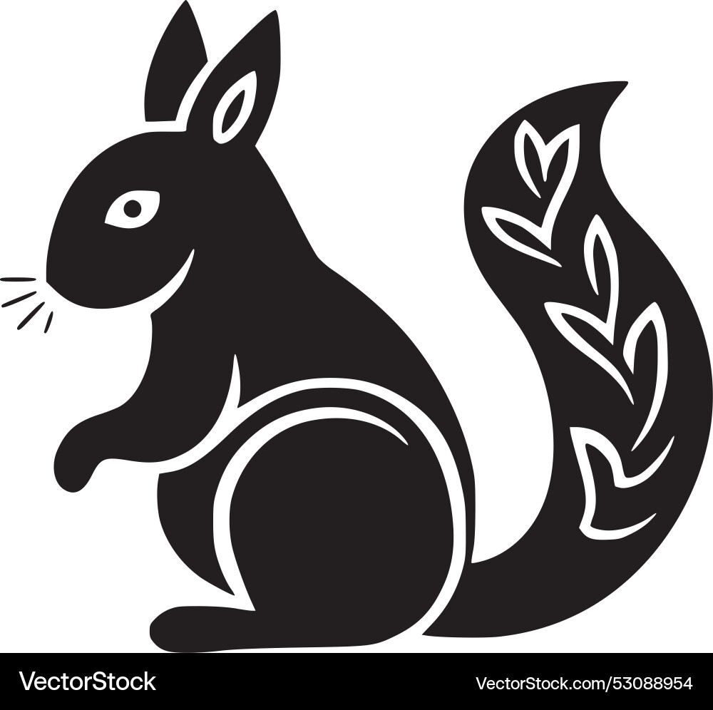 Squirrel - minimalist and simple silhouette Vector Image
