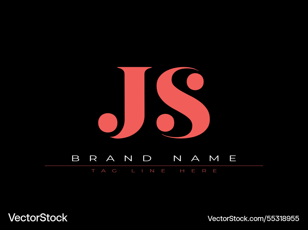 Abstract letter js minimal logo design template Vector Image