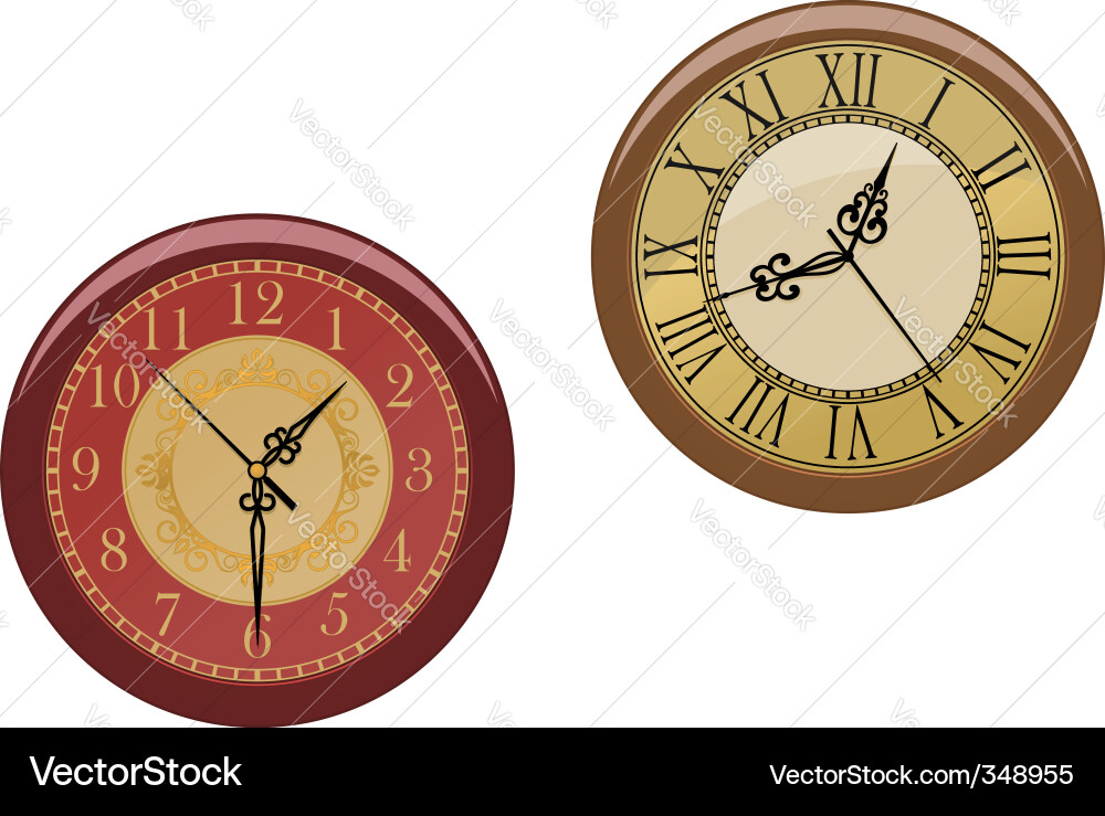 Ancient clocks Royalty Free Vector Image - VectorStock