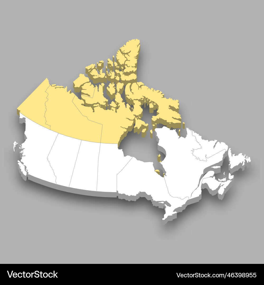 Canada's Northern Region Map Royalty Free Vector Image