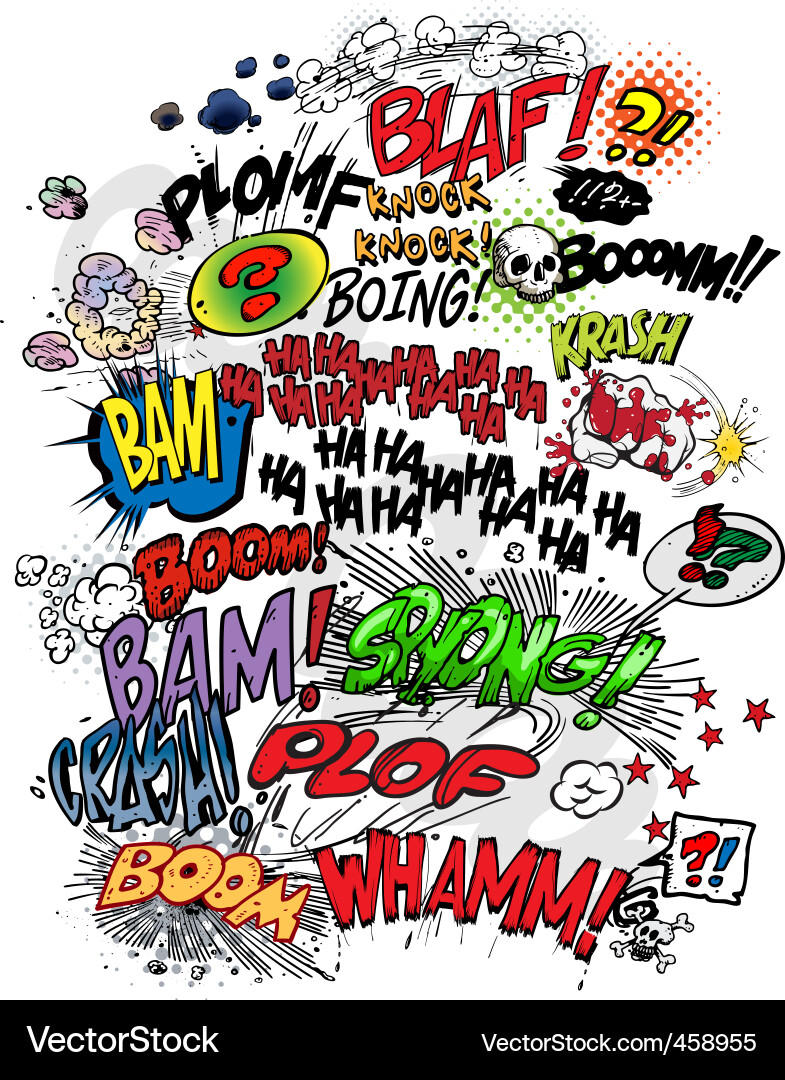 Comic book words Royalty Free Vector Image - VectorStock