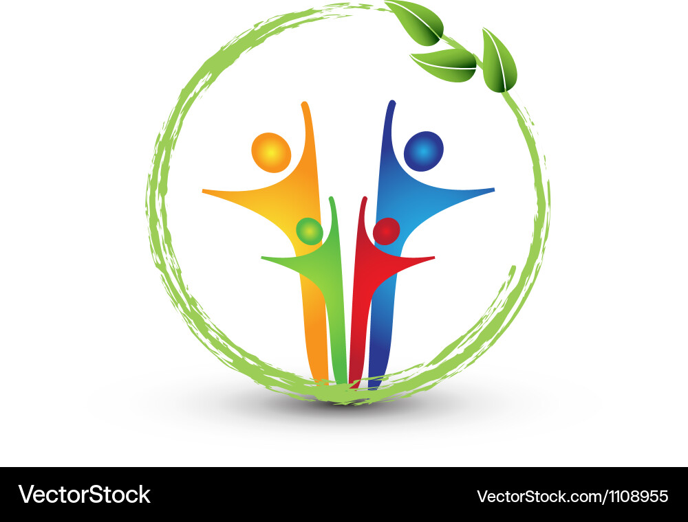 Family and ecology system logo Royalty Free Vector Image