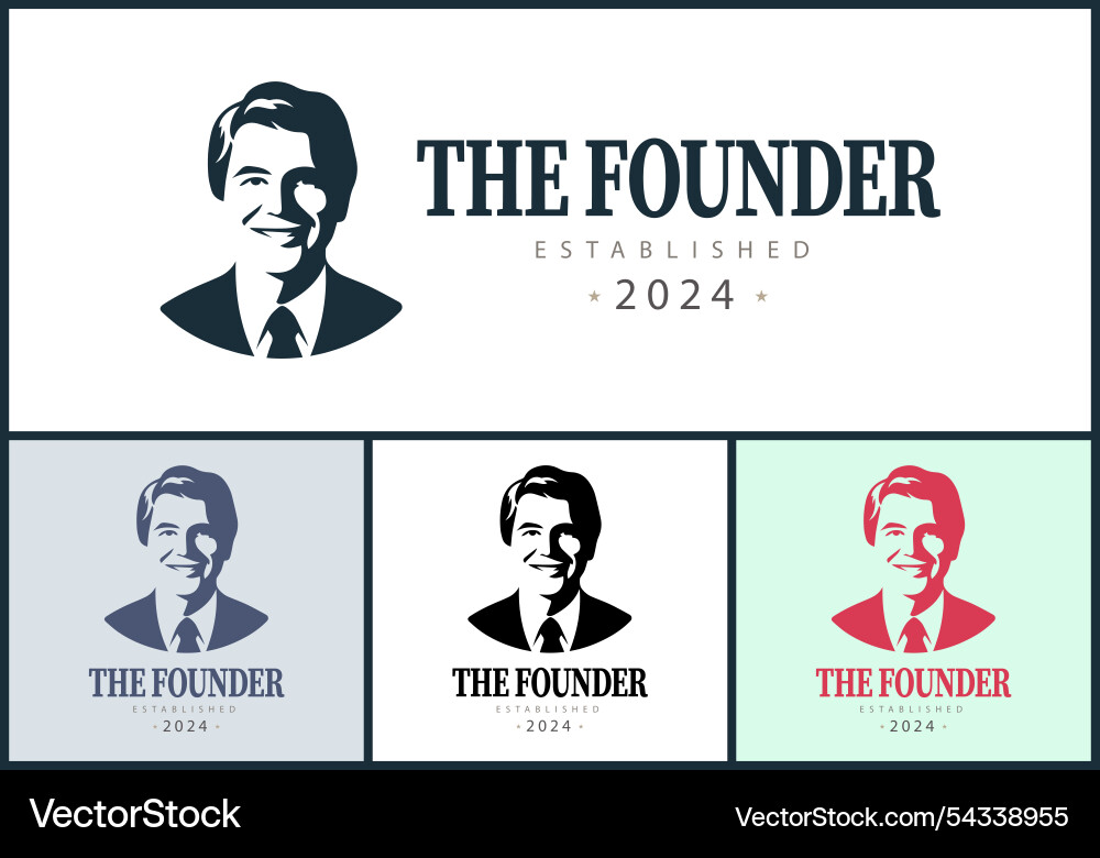 Founder men silhouette business ceo logo Vector Image