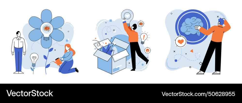 Idea in a box leadership is beacon lighting path Vector Image