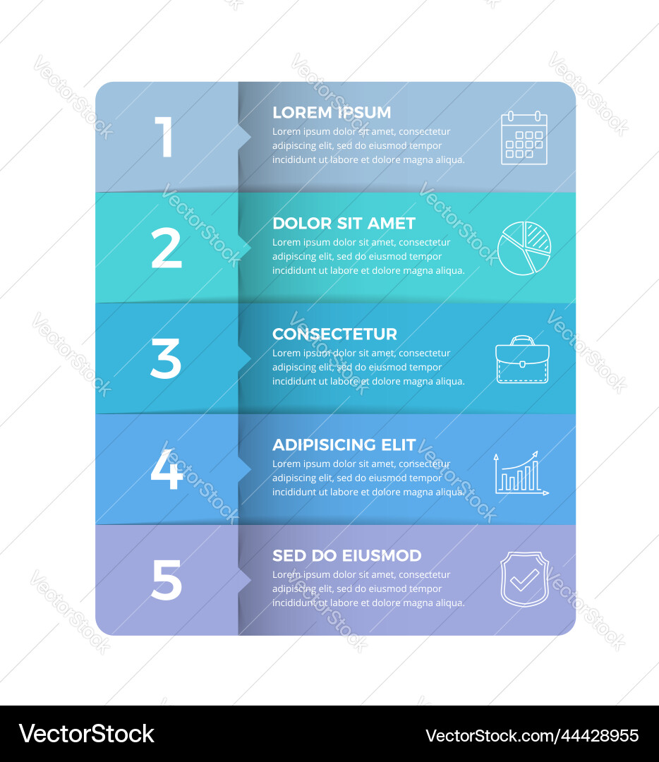 Infographic template with 5 steps Royalty Free Vector Image