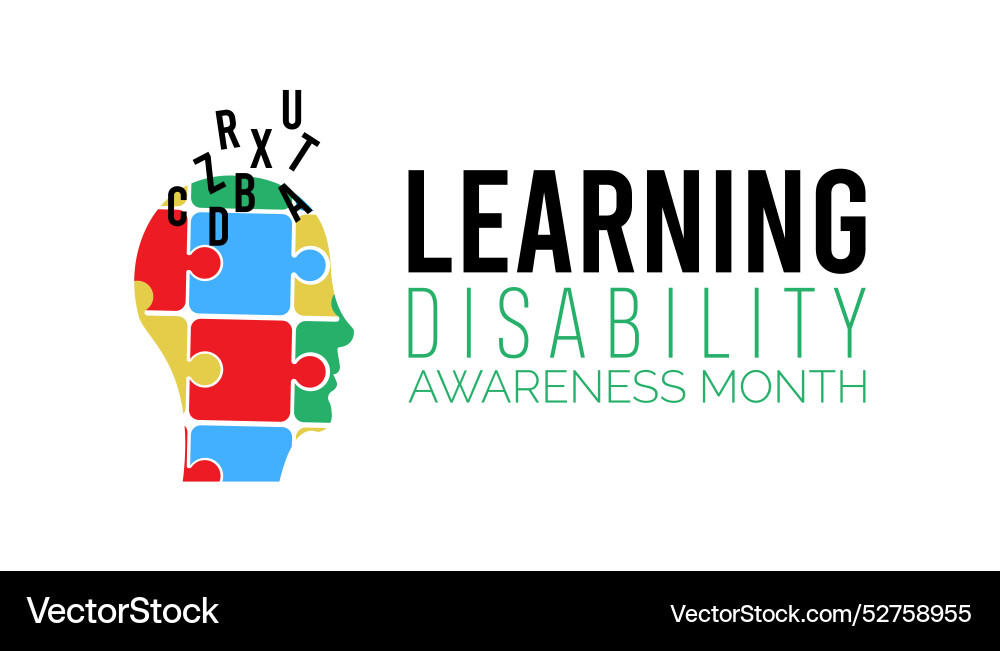 Learning disability awareness month Royalty Free Vector