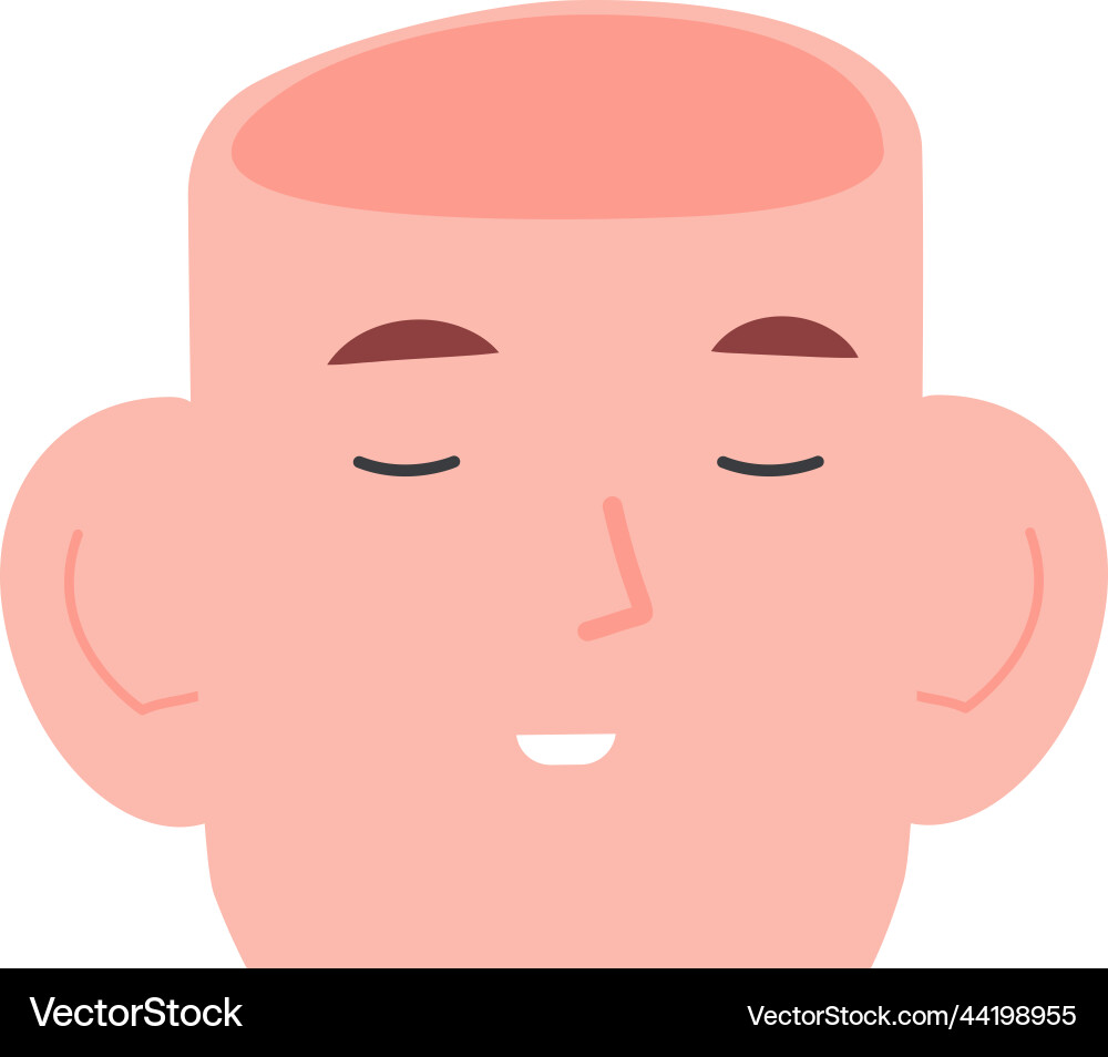Open mind person empty head with relaxed face Vector Image
