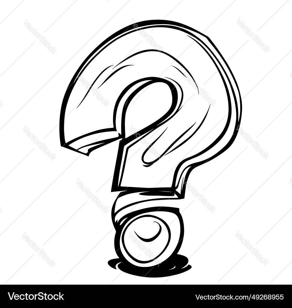 Question query mark sign sketch Royalty Free Vector Image