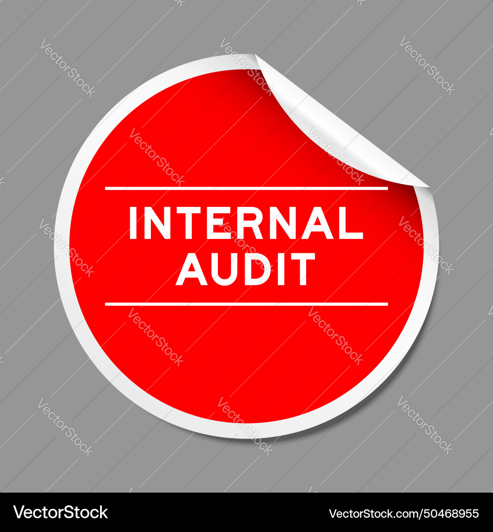 Red color peel sticker label with word internal Vector Image