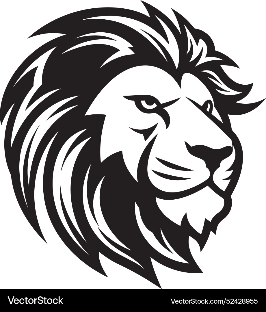 Simplistic lion outline designregal profile Vector Image