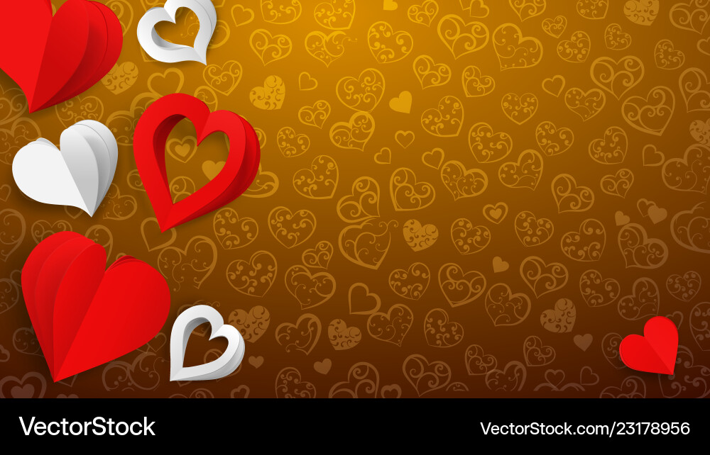 Background with paper hearts Royalty Free Vector Image