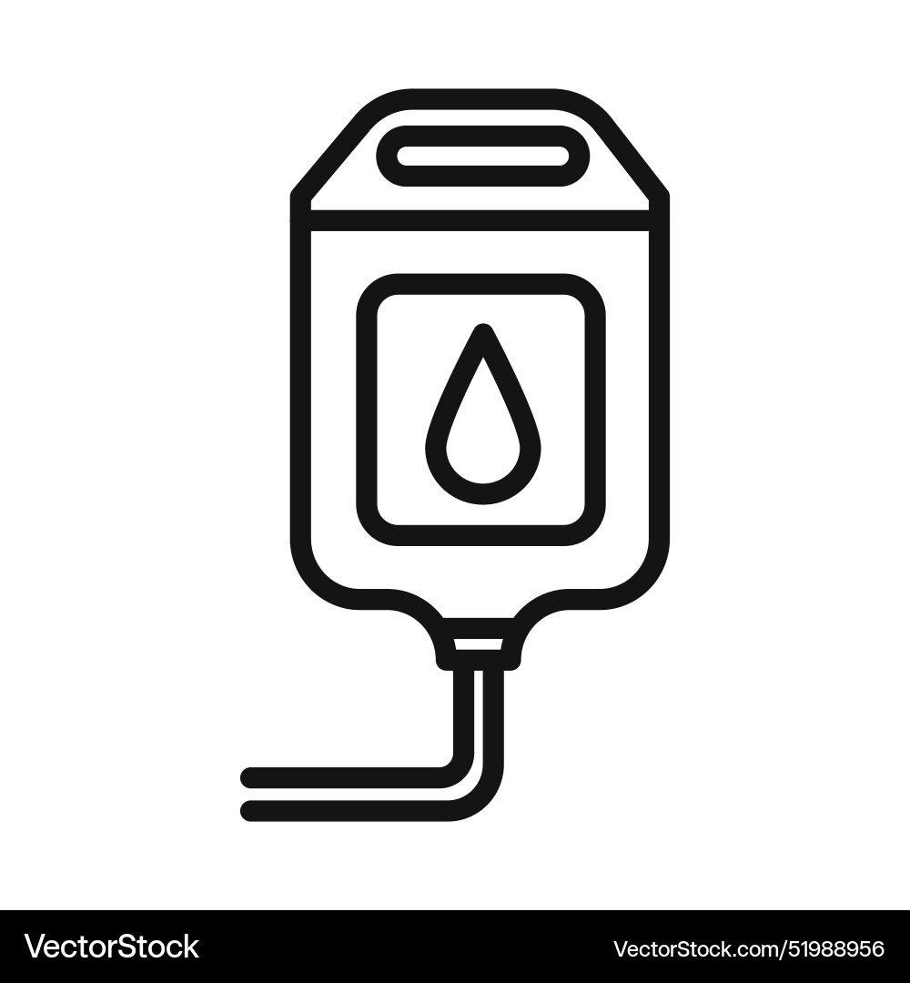 Blood bag icon mark in filled style Royalty Free Vector